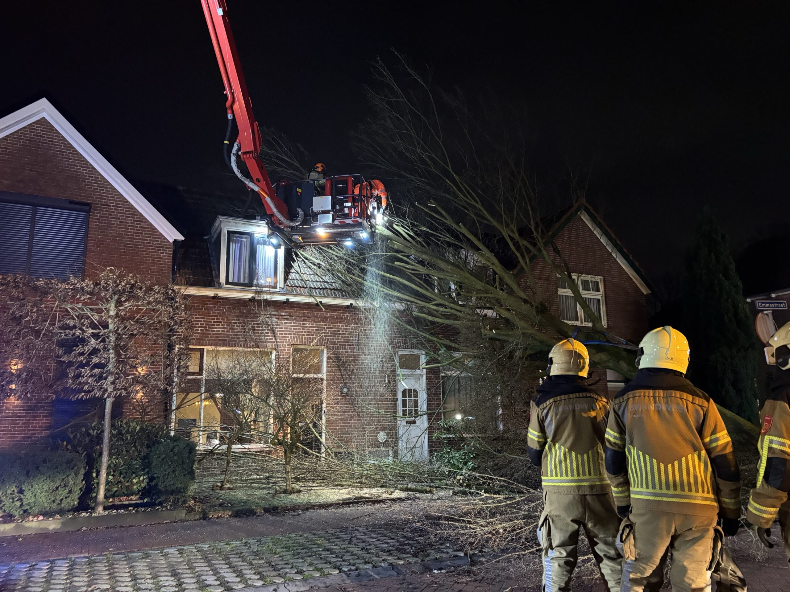 Grote boom waait tegen woning door harde wind | 112 Nieuws Nederland