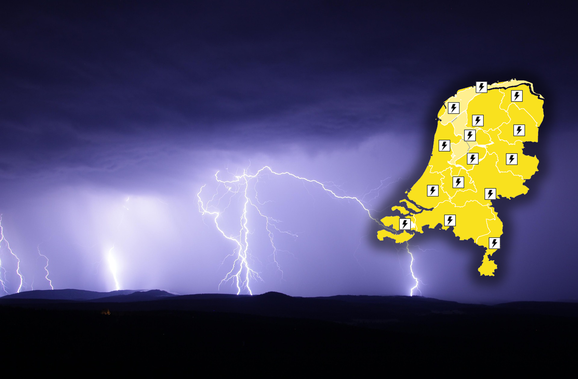KNMI geeft code geel vanwege zware onweersbuien | 112 Nieuws Nederland